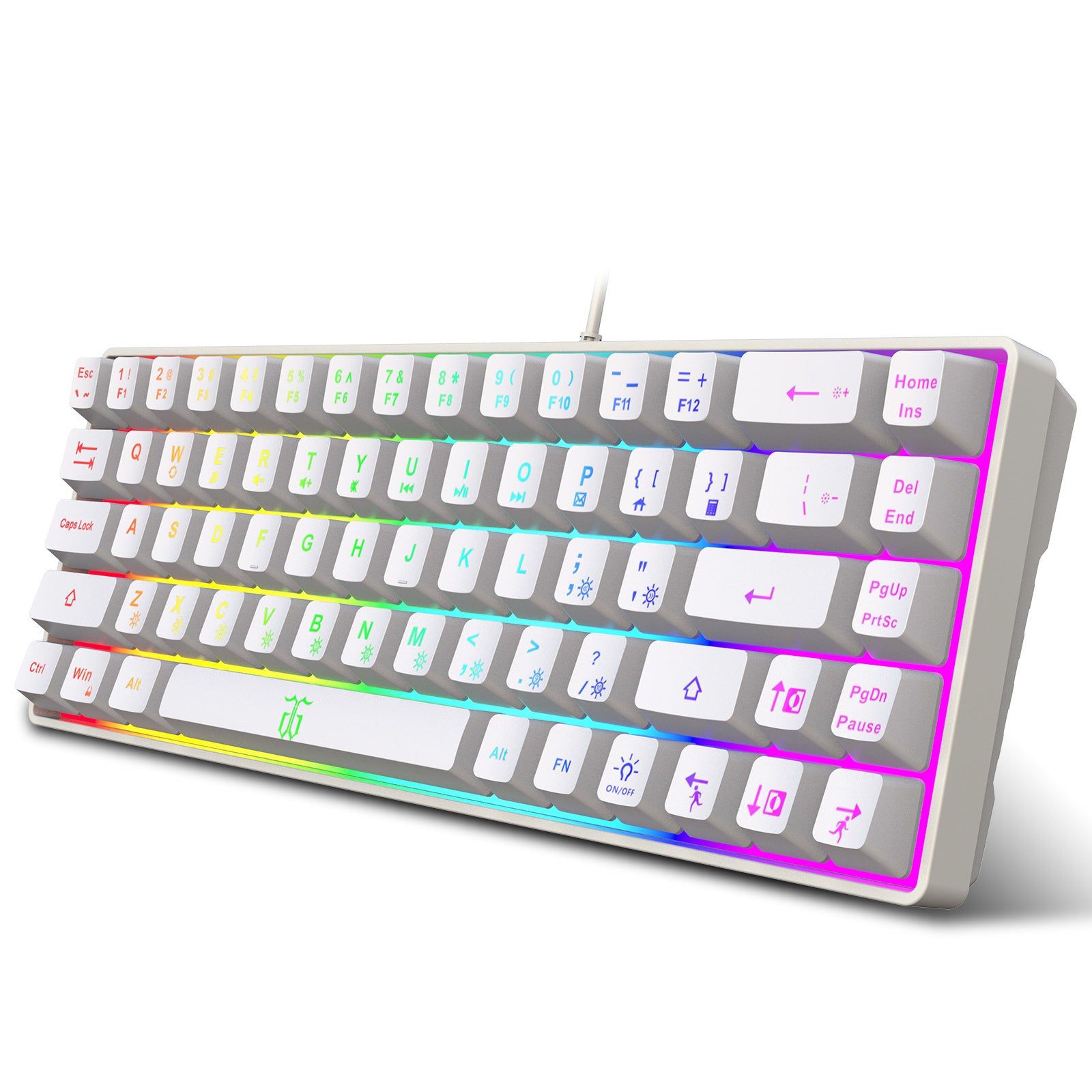 Snpurdiri 65% Membrane Wired Gaming Keyboard, White – snpurdiri