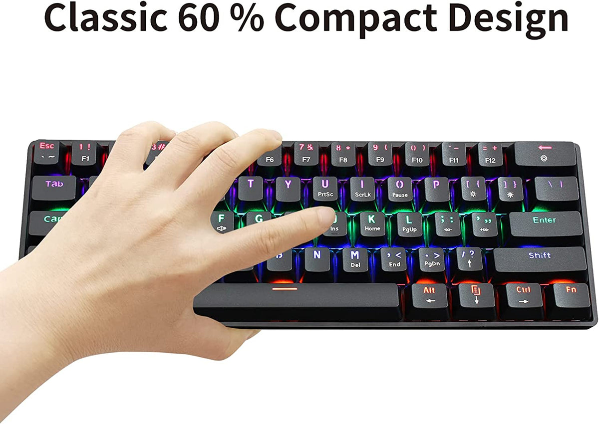 Snpurdiri 60% Wired Mechanical Gaming Keyboard , Blacklit Portable ...