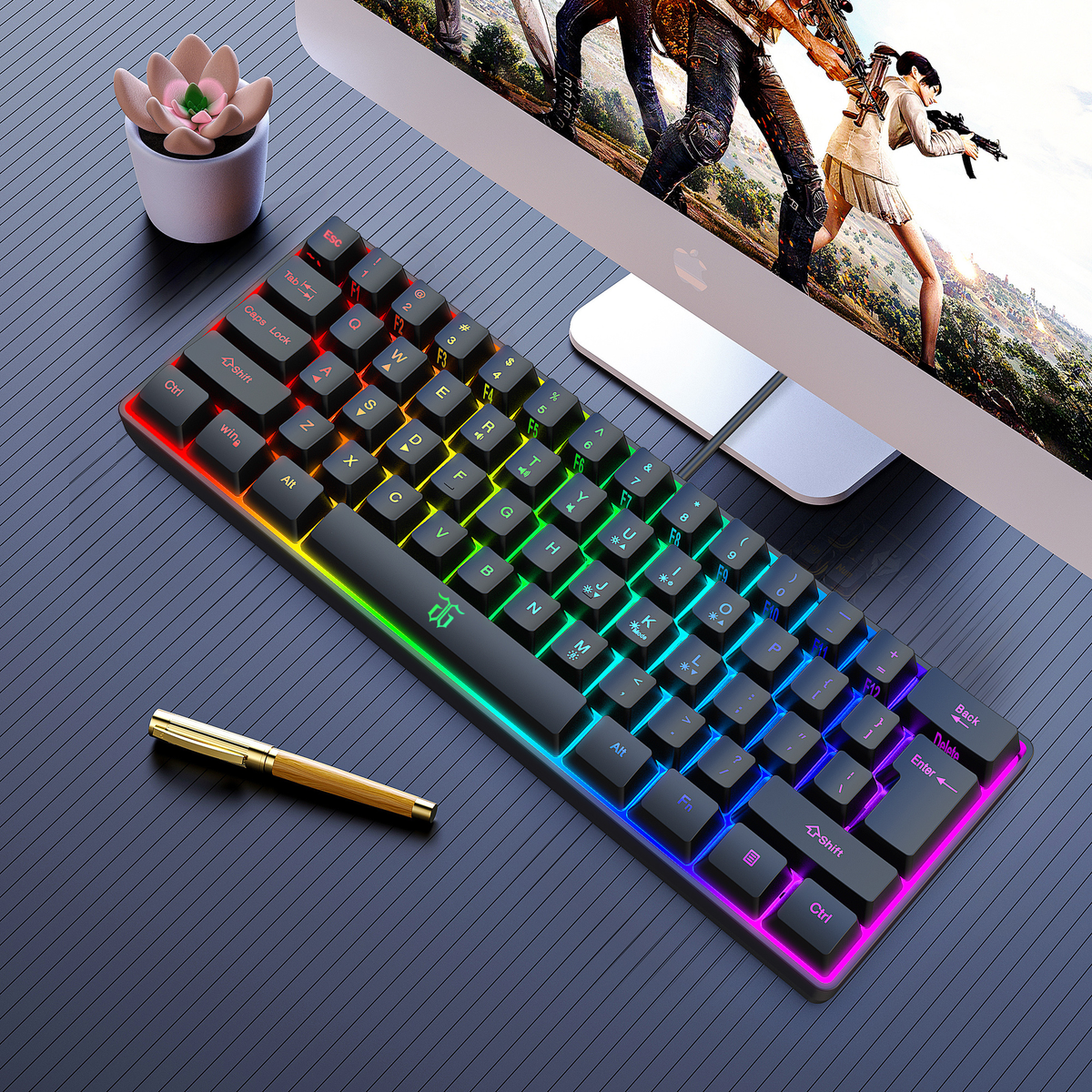 Snpurdiri ST-K3 65% Membrane Wired Gaming Keyboard, RGB, Black – snpurdiri
